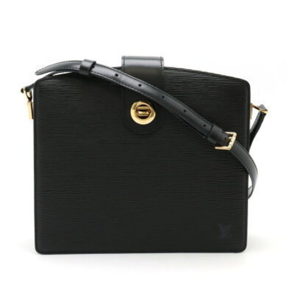 Louis Vuitton | Bags | Louis Vuitton Epi Capuchin Shoulder Bag Black ...